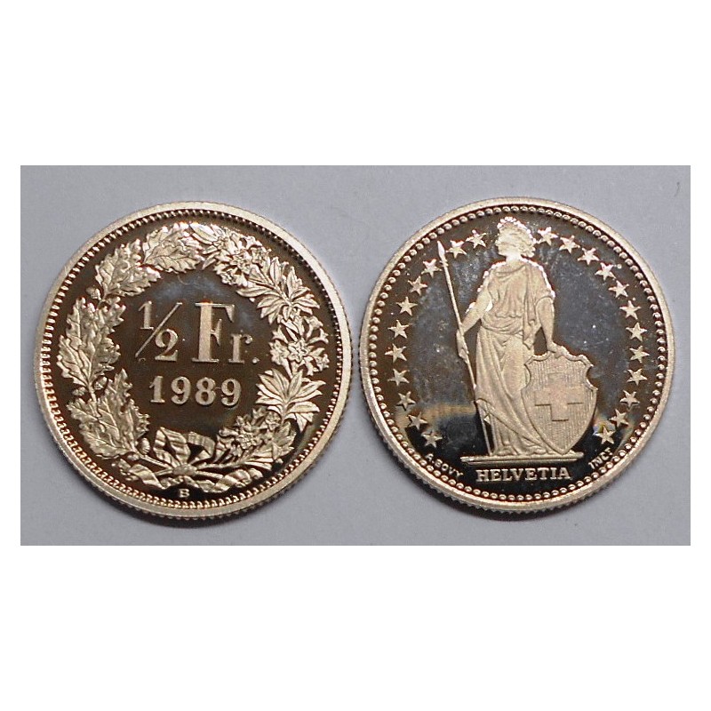 SWITZERLAND 1/2 Franc 1989 Proof