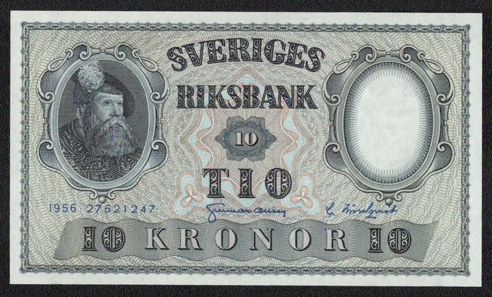SWEDEN 10 Kronor 1956