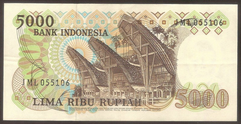 INDONESIA 5000 Rupiah 1980